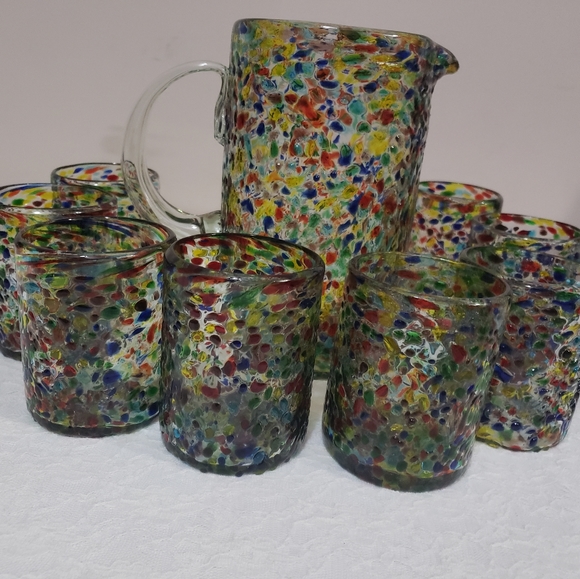 carmen Mexican confetti | Kitchen | Hand Blown Mexican Pitcher And ...